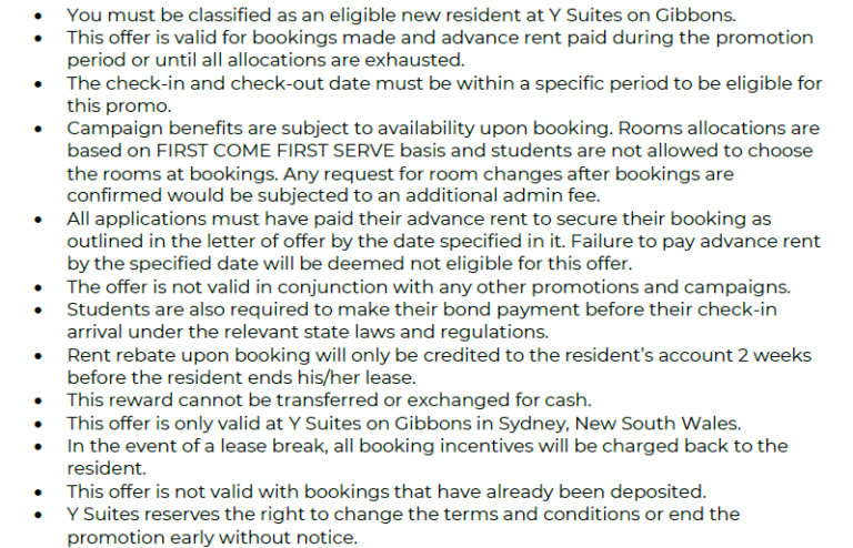2025 S1 Promotion - Y Suites on Gibbons, Sydney - Y Suites Student ...
